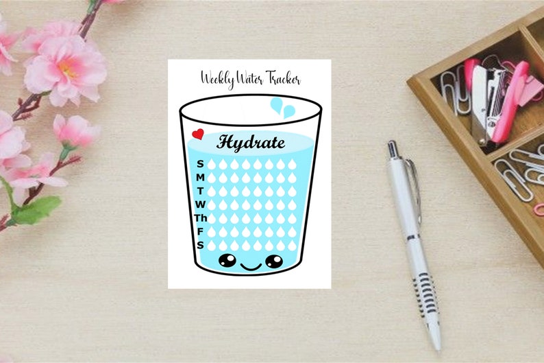 Weekly Water Tracker, Water Tracker Pad, Hydration Tracker, Water Log ...