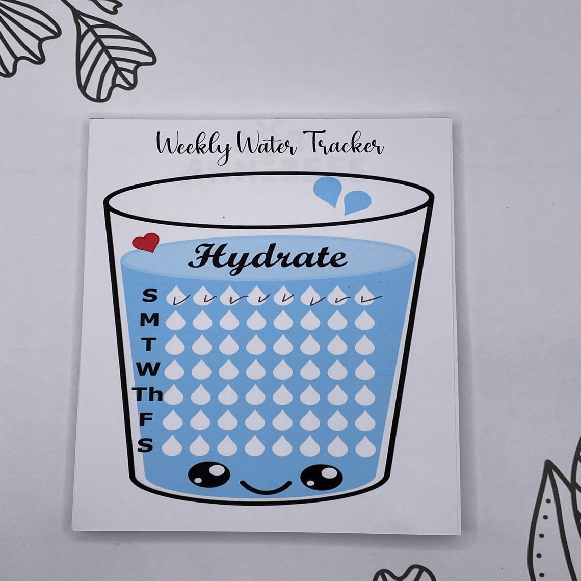 Weekly Water Tracker, Water Tracker Pad, Hydration Tracker, Water Log ...