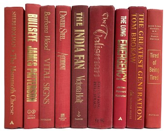 Bundle of Maroon Decorative Books by the Foot Deep Red Decor | Etsy