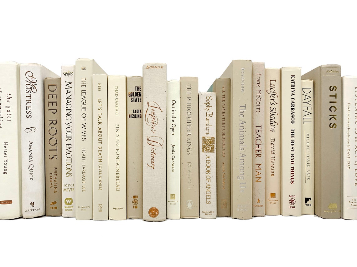 Neutral Books Beige Cream Ivory Tan Decorative Books - Etsy