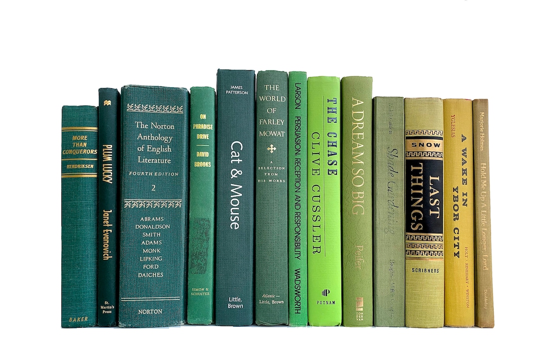 Bundle of Green Decorative Books by the Color Green Decor Book Color ...