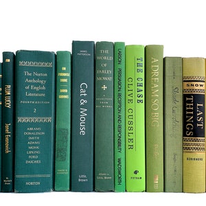 Bundle of Green Decorative Books by the Color Green Decor Book Color ...