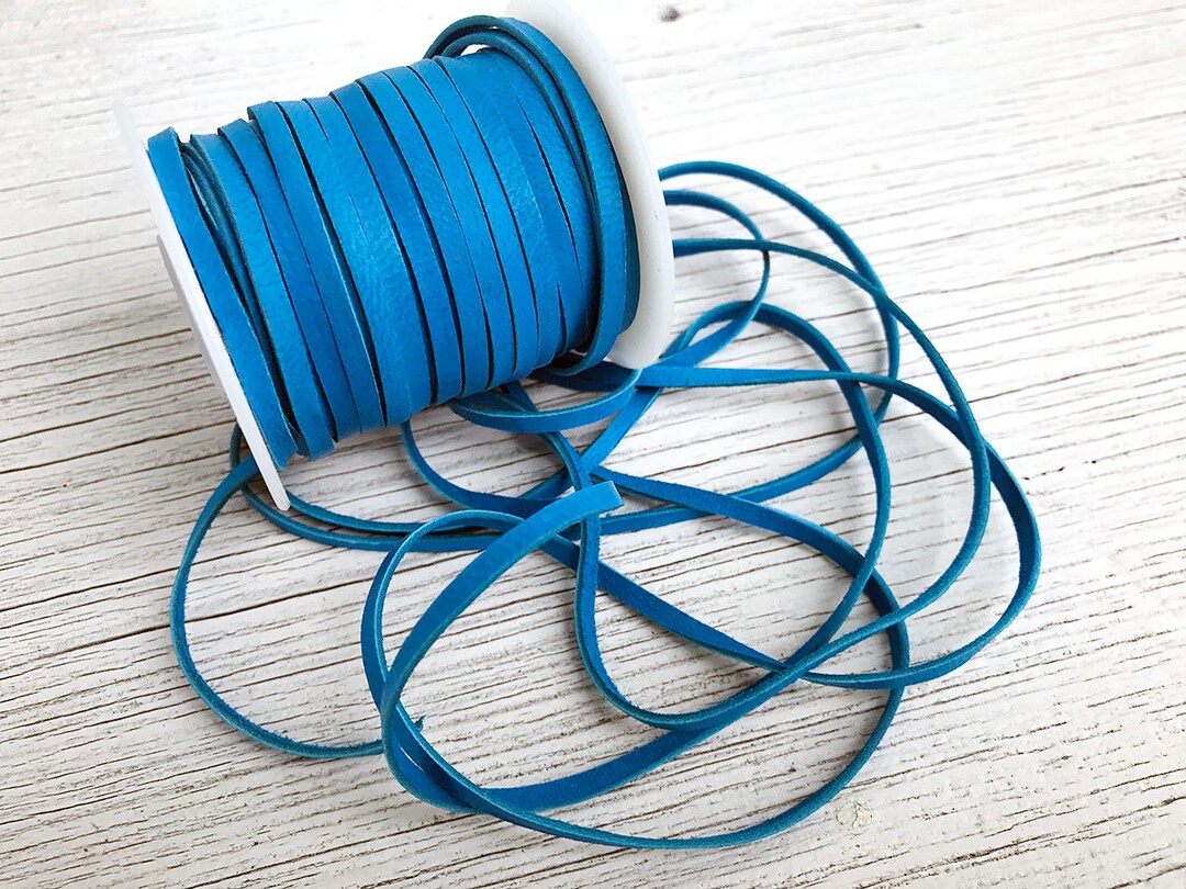 Blue Leather Lace, 1/8" Deerskin Aqua Turquoise Deerskin Lace BY THE ...