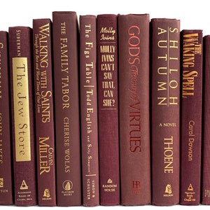 Bundle of Maroon Decorative Books by the Foot Deep Red Decor Book Color ...