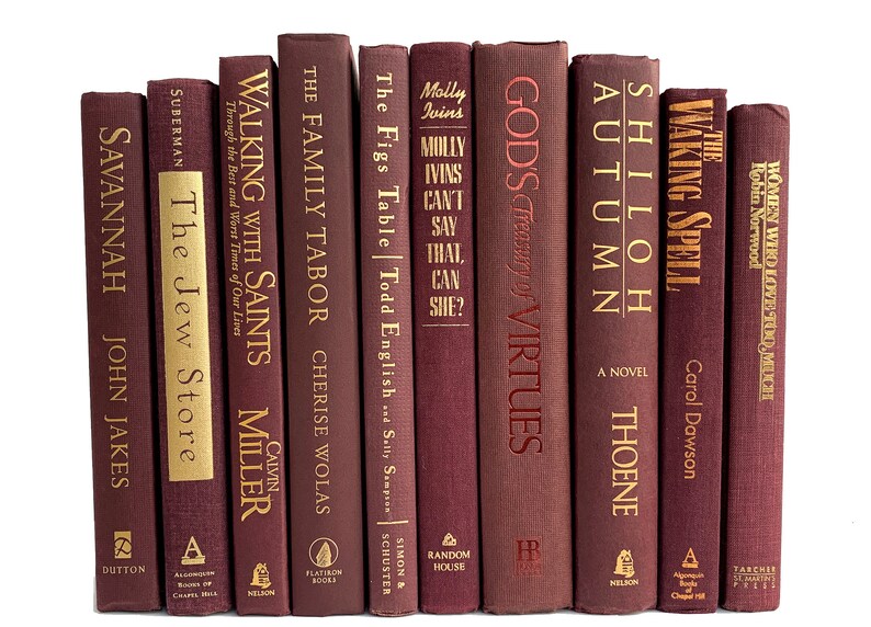 Bundle of Maroon Decorative Books by the Foot Deep Red Decor - Etsy