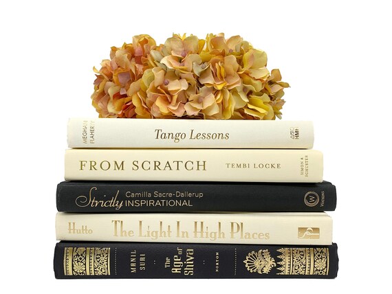 Bundle of Black Beige Ivory Decorative Books Books for | Etsy