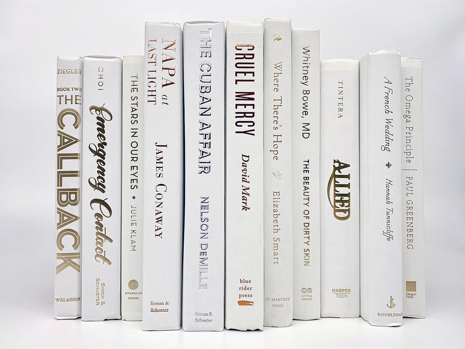 Bundle of White Decorative Books with Gold Silver Red Blue | Etsy