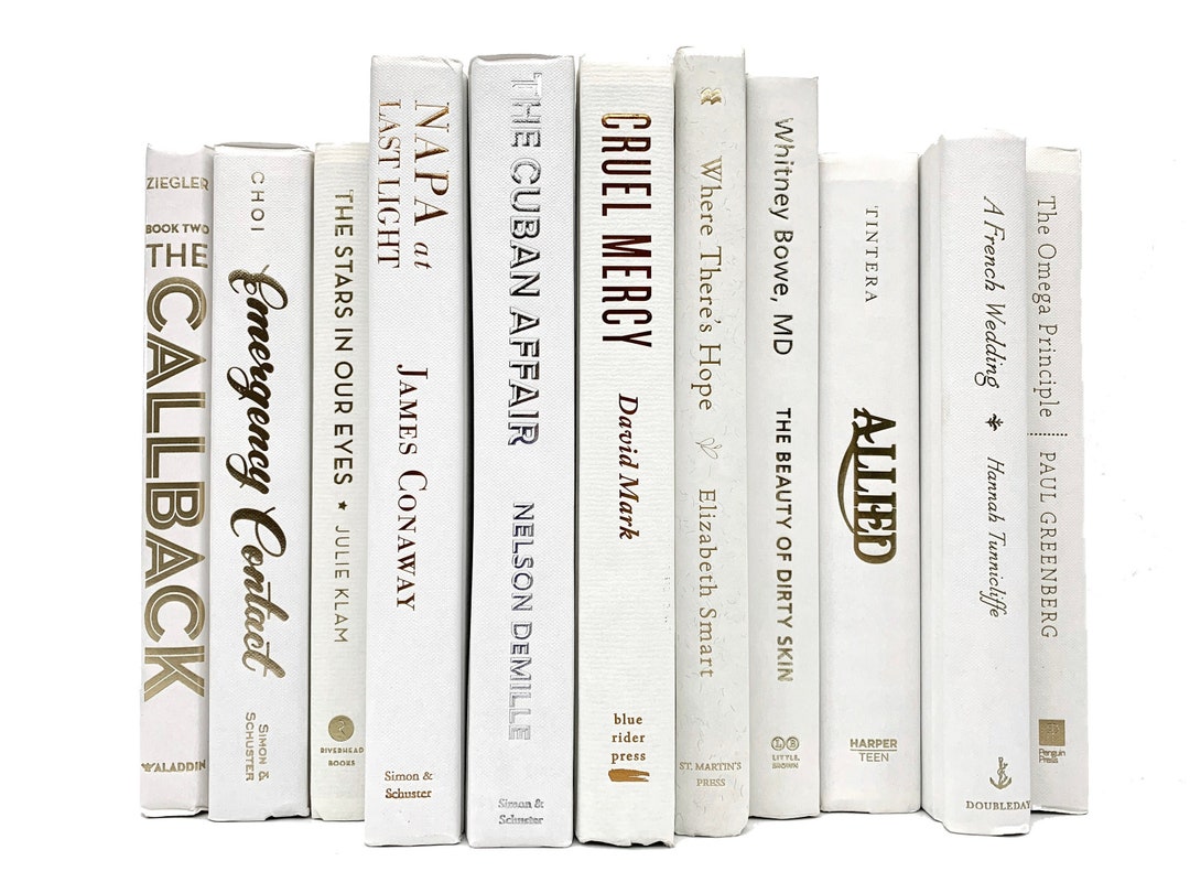 Bundle of Modern White Home Decor Books With FOIL Lettering Decorative ...