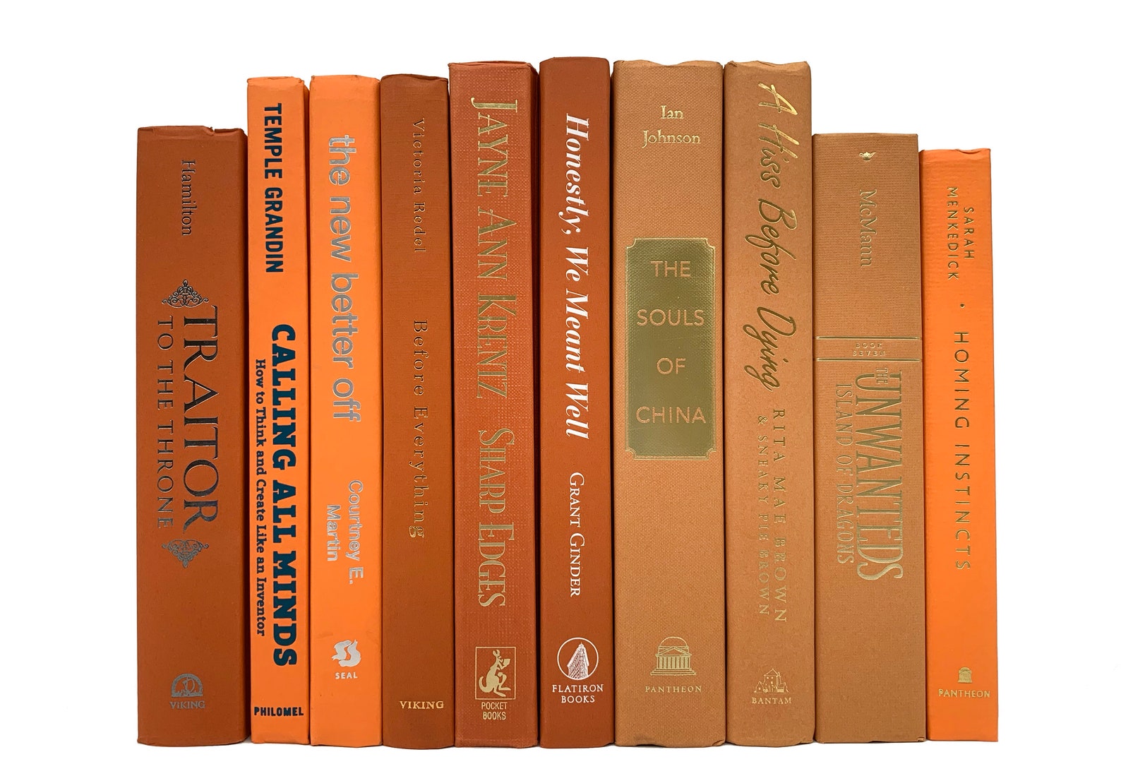 Bundle of Decorative Books by Color Bundle Orange Red and - Etsy