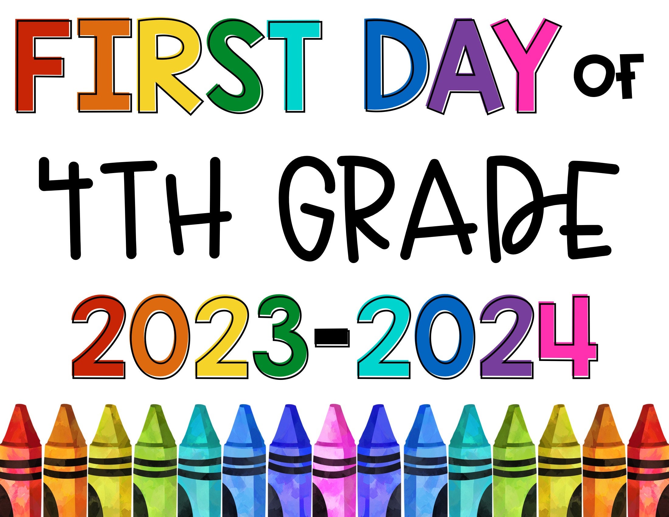 Printable First and Last Day of School Sign 4th Grade - Etsy