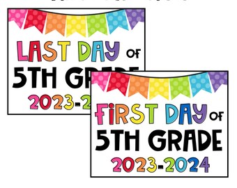 Printable First and Last Day of School Sign Digital Instant Download - Etsy