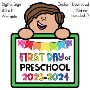 Printable First and Last Day of School Sign - 2023-2024 - Preschool ...
