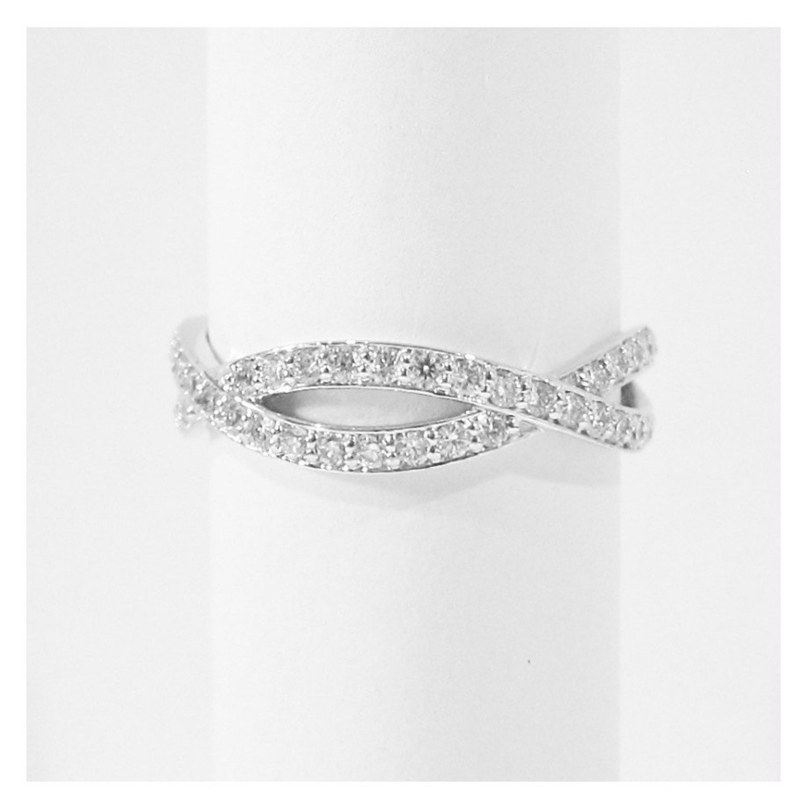 14k Gold Diamond Eternity Infinity Ring white Yellow or - Etsy