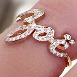 Script Diamond Name Ring - Etsy