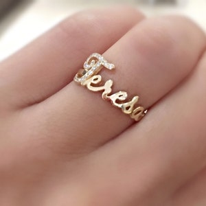 Script Diamond Name Ring - Etsy