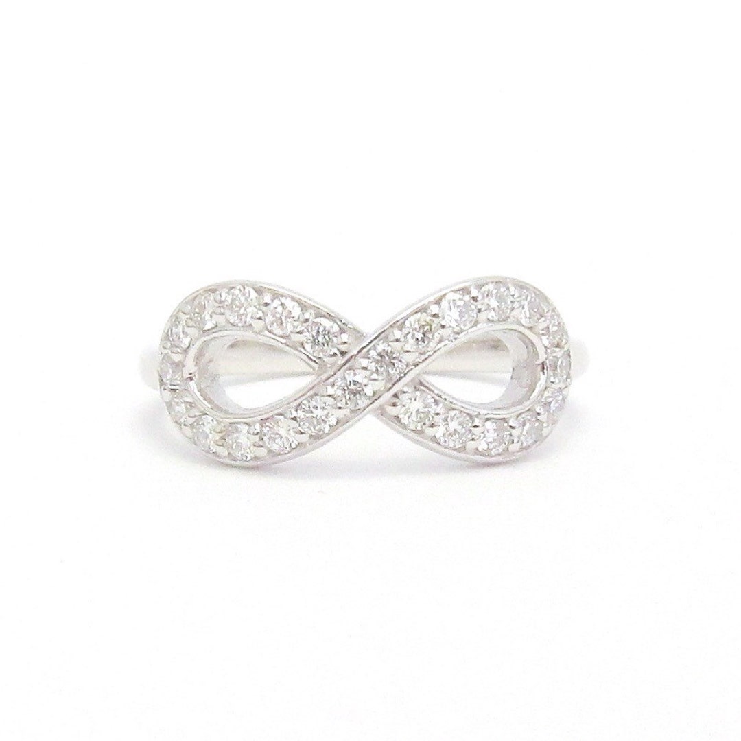 Medium 14k Gold Diamond Infinity Ring in White, Yellow, or Rose Gold - Etsy