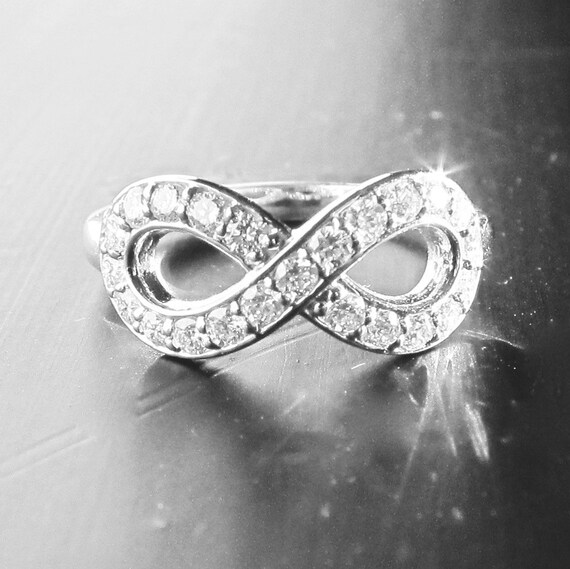 Diamond Infinity Ring 14k white yellow or rose gold | Etsy