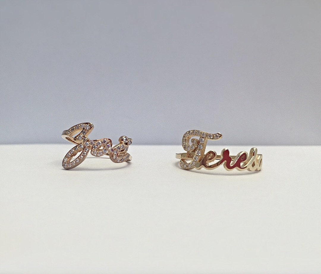 Script Diamond Name Ring - Etsy