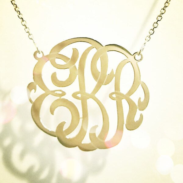 14k Gold Monogram - Etsy