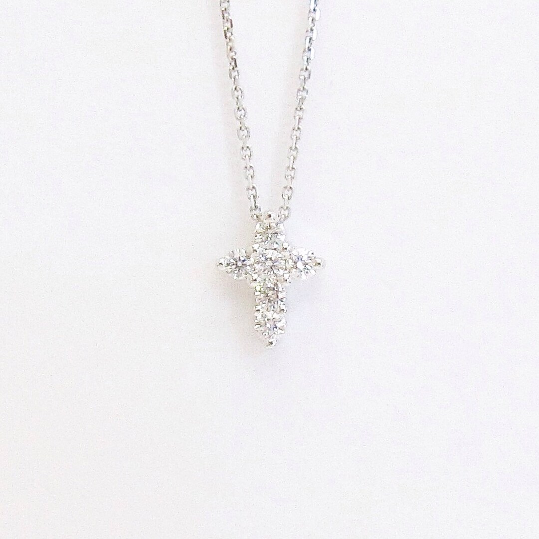 Mini Diamond Cross Necklace 14k Gold .36cts of Natural Diamond ...