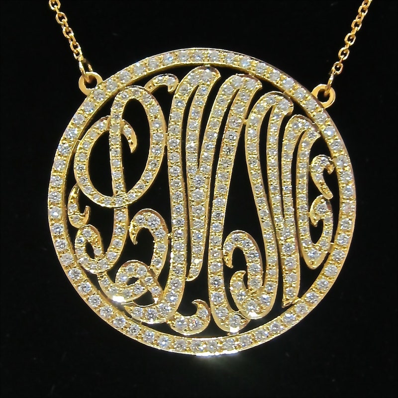 Monogram Necklace - Etsy