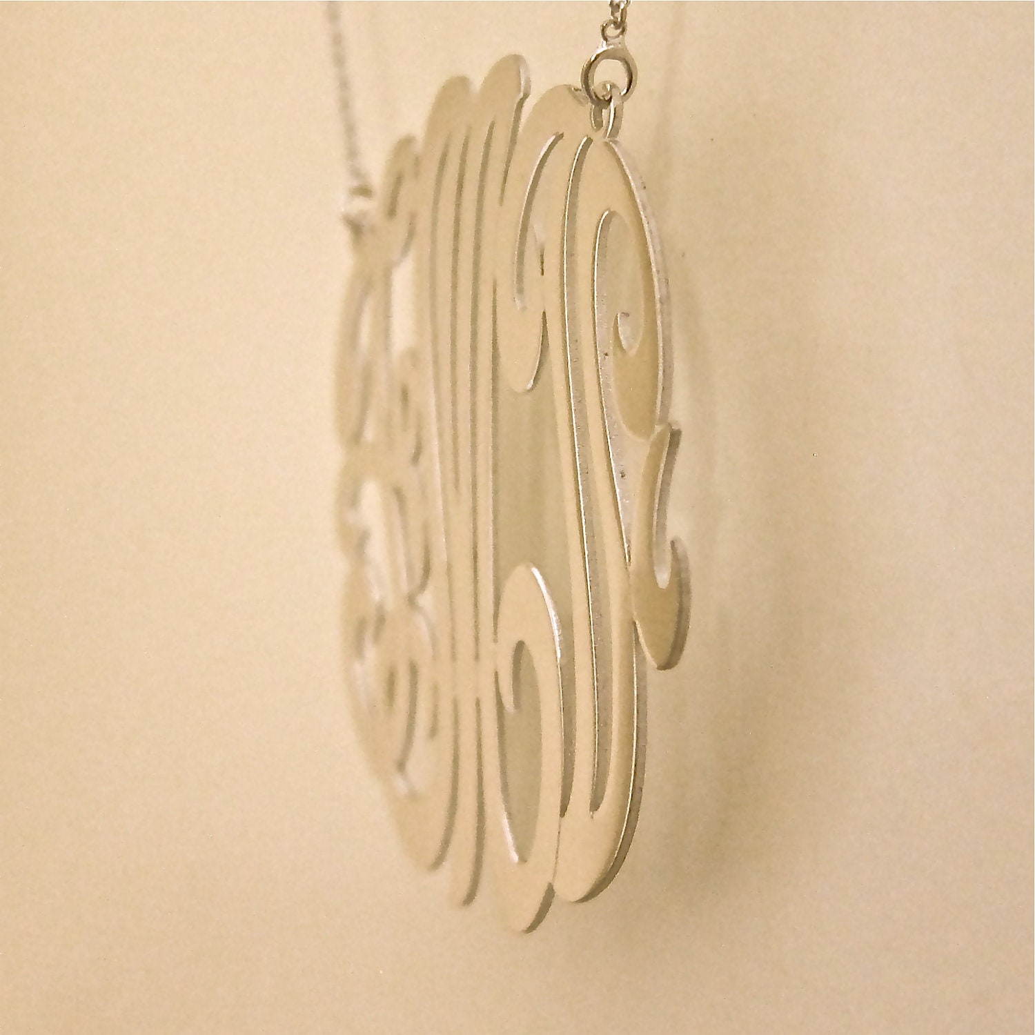 Large 14k Gold Monogram Necklace - Etsy