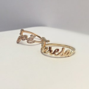 Script Diamond Name Ring - Etsy