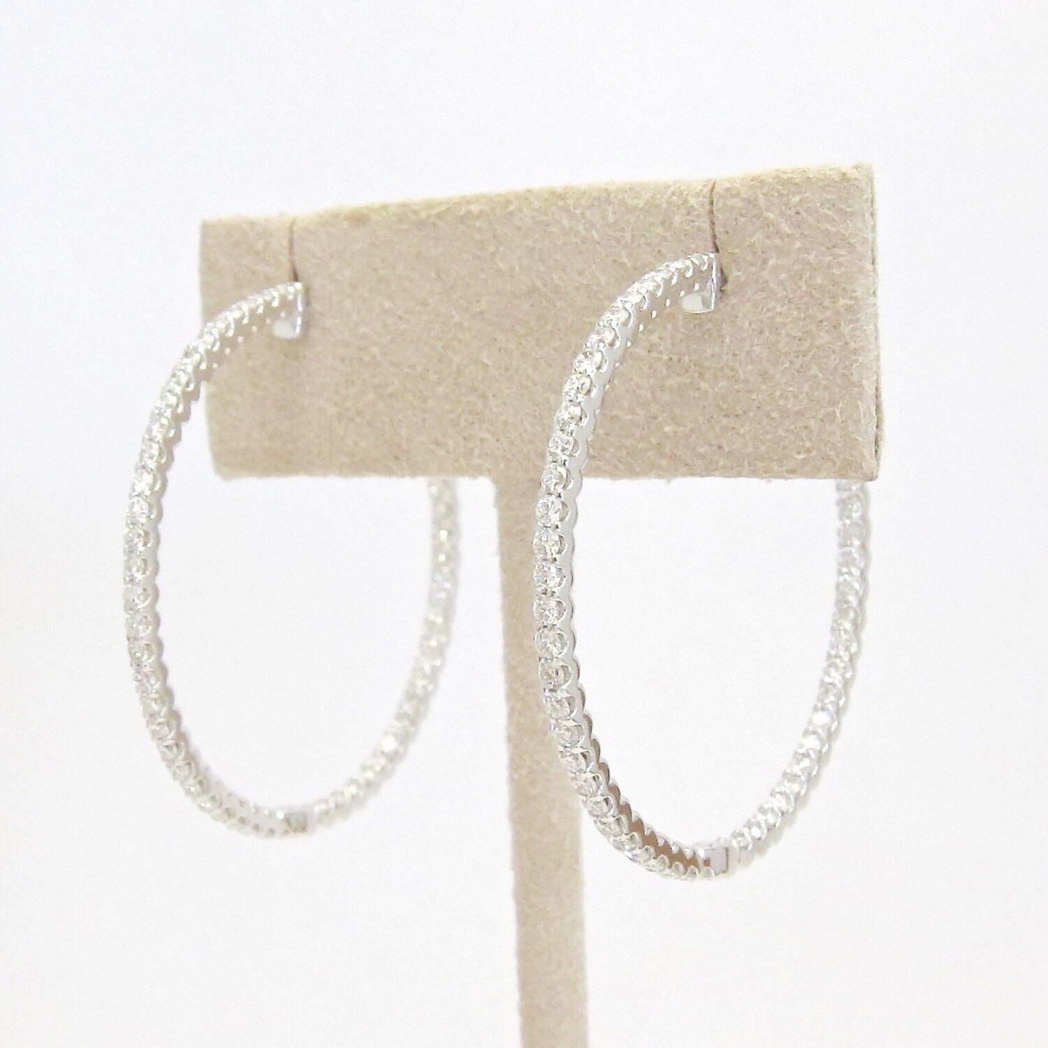 Large inside Out 14k Gold and Diamond Hoop | Etsy