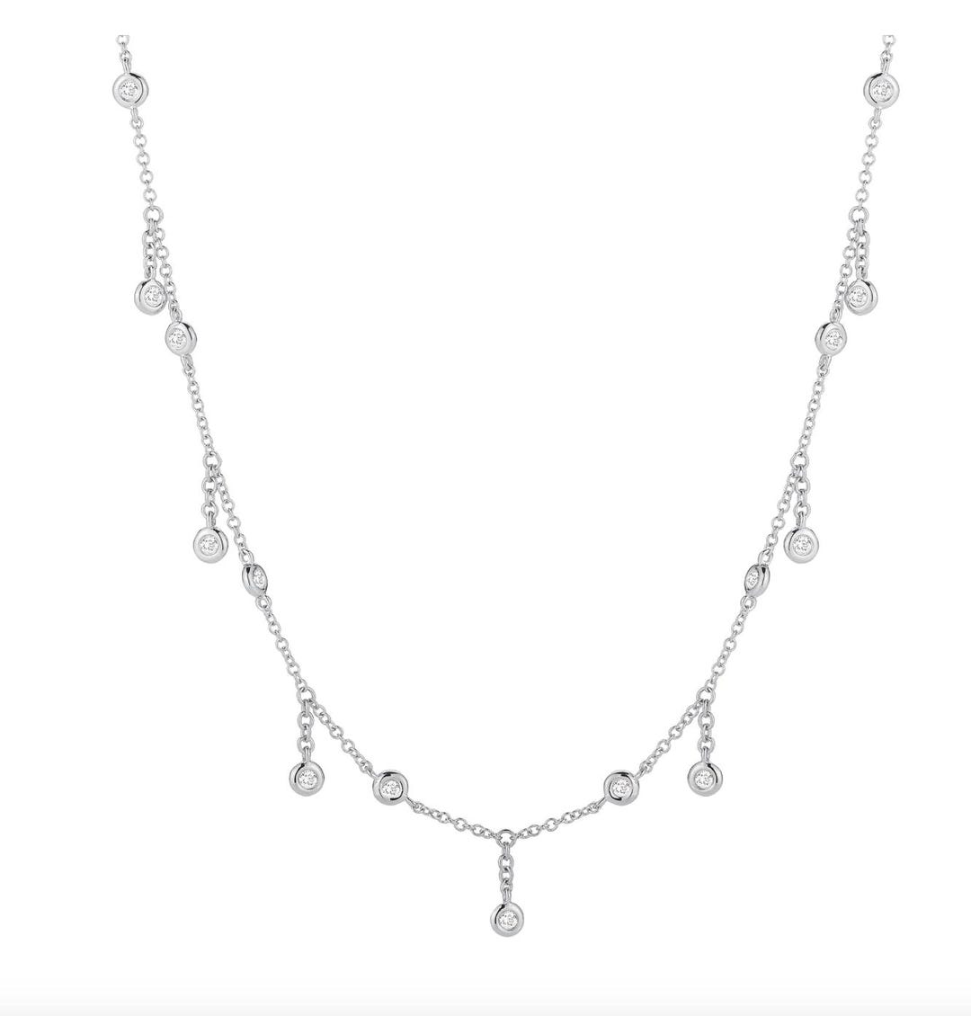 Diamond Fringe Necklace 14k Gold, Fun and Fashion Necklace, Diamond ...