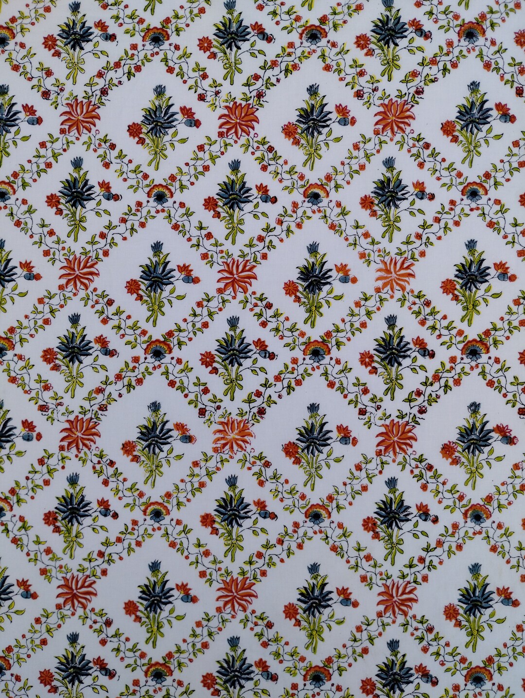 18th Century Reproduction "french Spring" Hand Block Print - Etsy