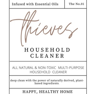 INSTANT DOWNLOAD | Minimalist Thieves Household Cleaner Label | 3.25in ...