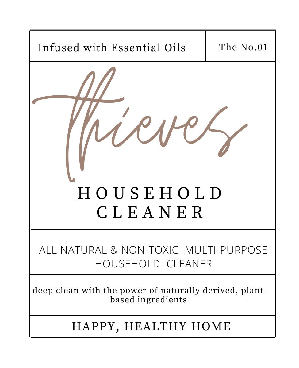 INSTANT DOWNLOAD | Minimalist Thieves Household Cleaner Label | 3.25in ...