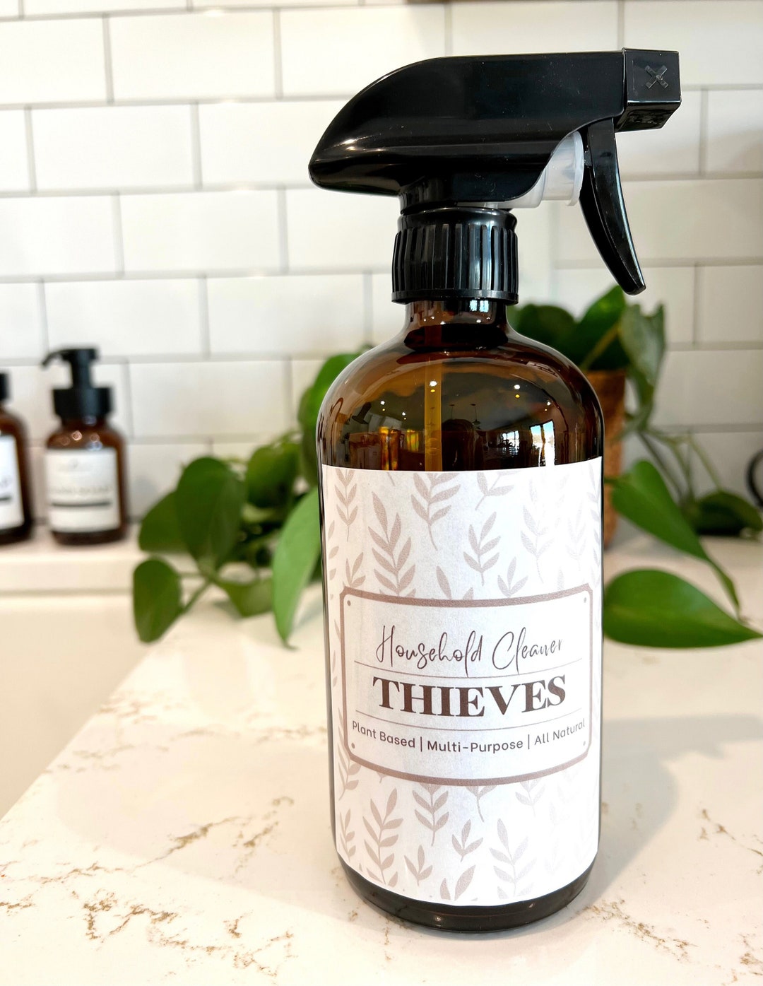 INSTANT DOWNLOAD | Beige Floral Thieves Household Cleaner Label | 3 ...