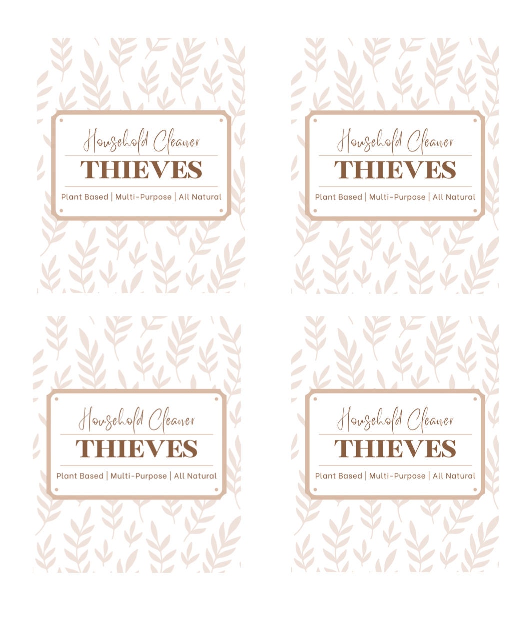 INSTANT DOWNLOAD | Beige Floral Thieves Household Cleaner Label | 3 ...