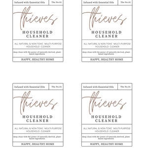 INSTANT DOWNLOAD | Minimalist Thieves Household Cleaner Label | 3.25in ...