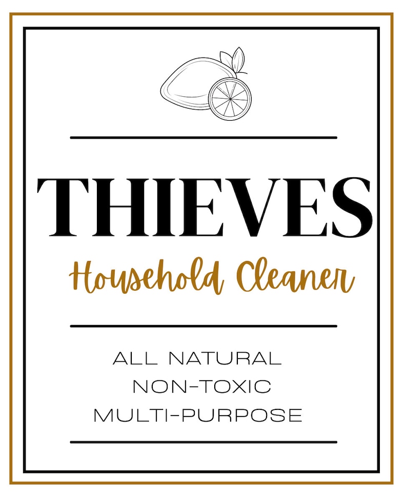INSTANT DOWNLOAD | Black&gold Thieves Household Cleaner Label | 3.25in ...