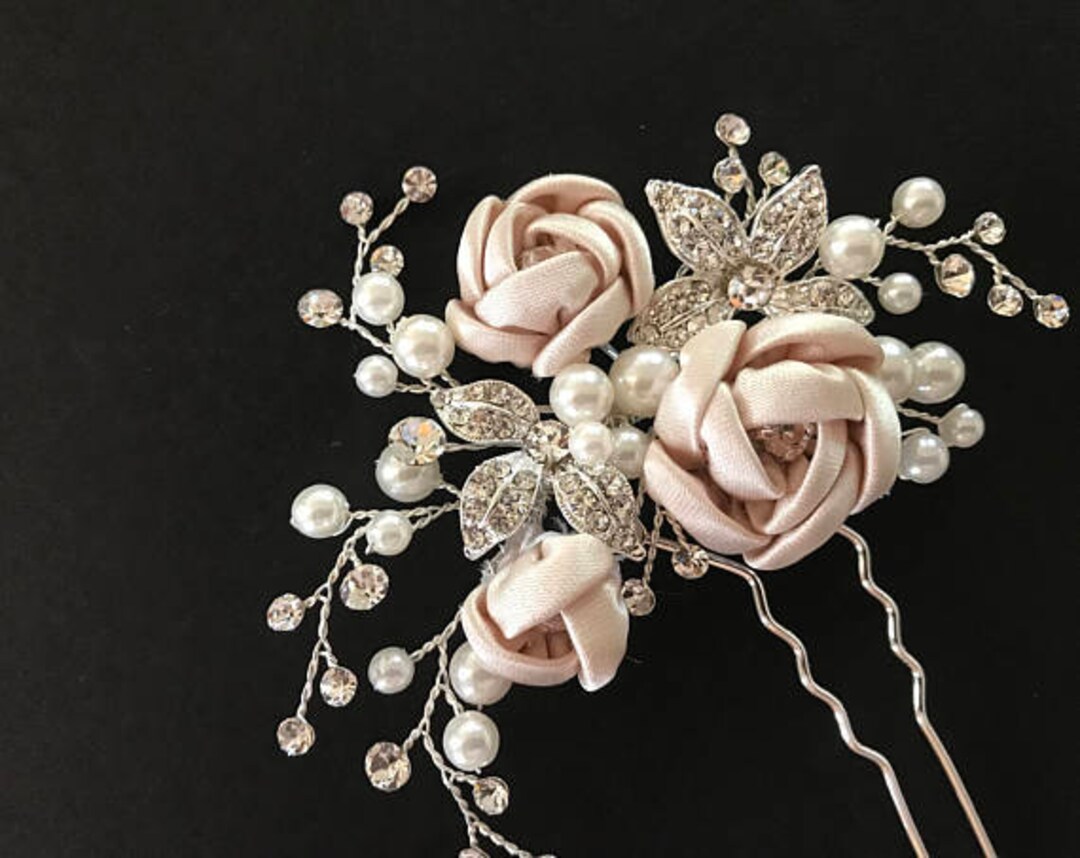 Flower Bridal Hair Pin Floral Wedding Hair Pin Pearl - Etsy