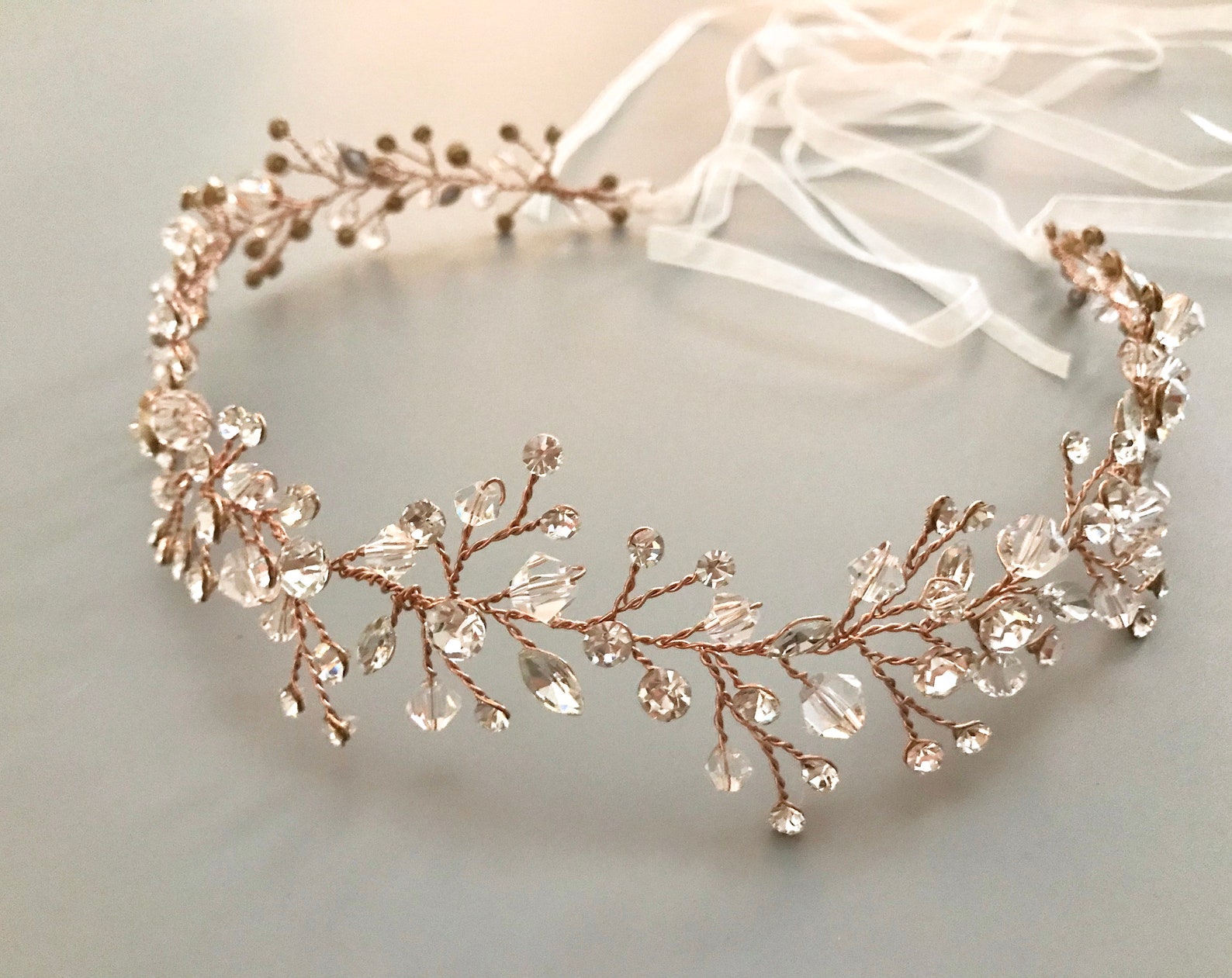 Swarovski Crystal Bridal Hair Vine Crown / Crystal Wedding - Etsy