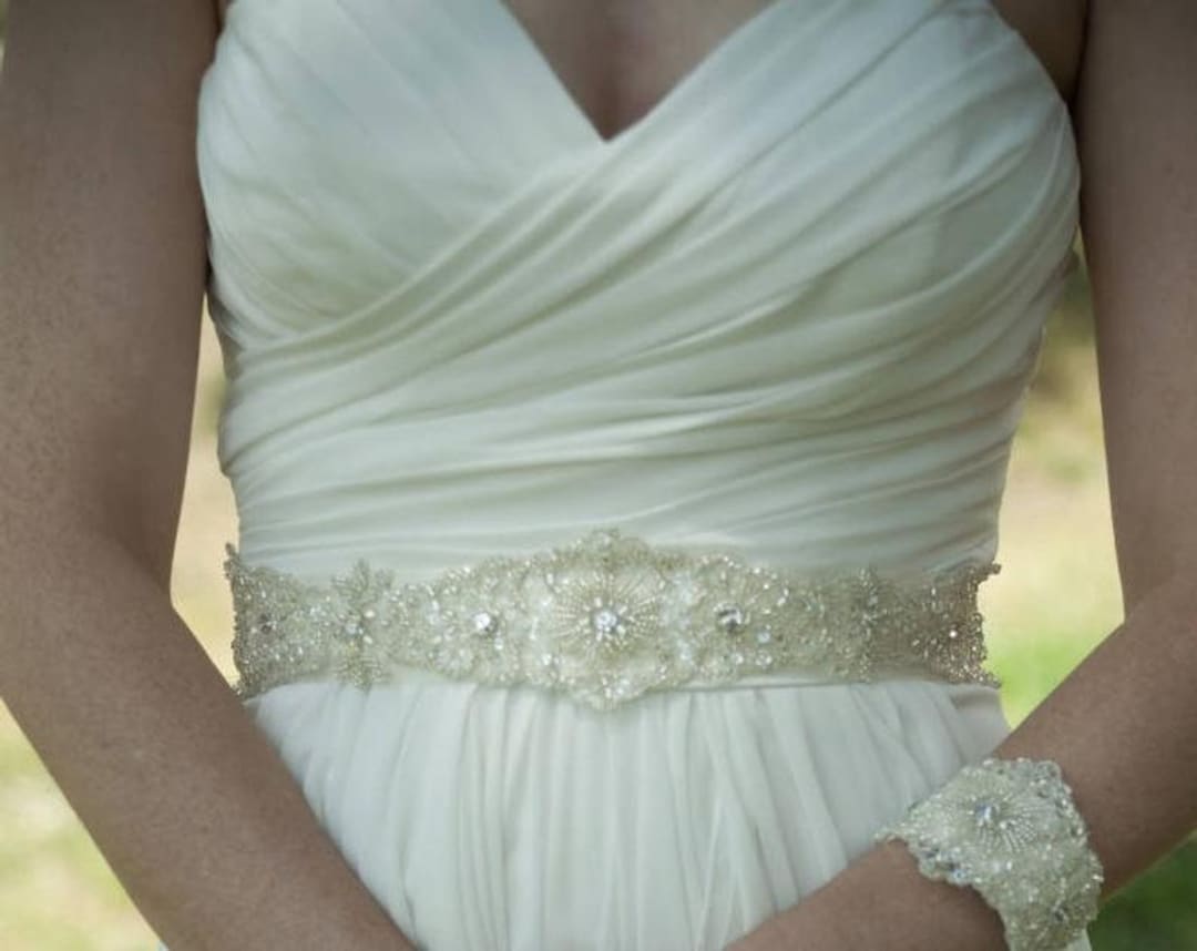 Crystal Beaded Bridal Sash: Vintage Style Wedding Dress Belt - Etsy