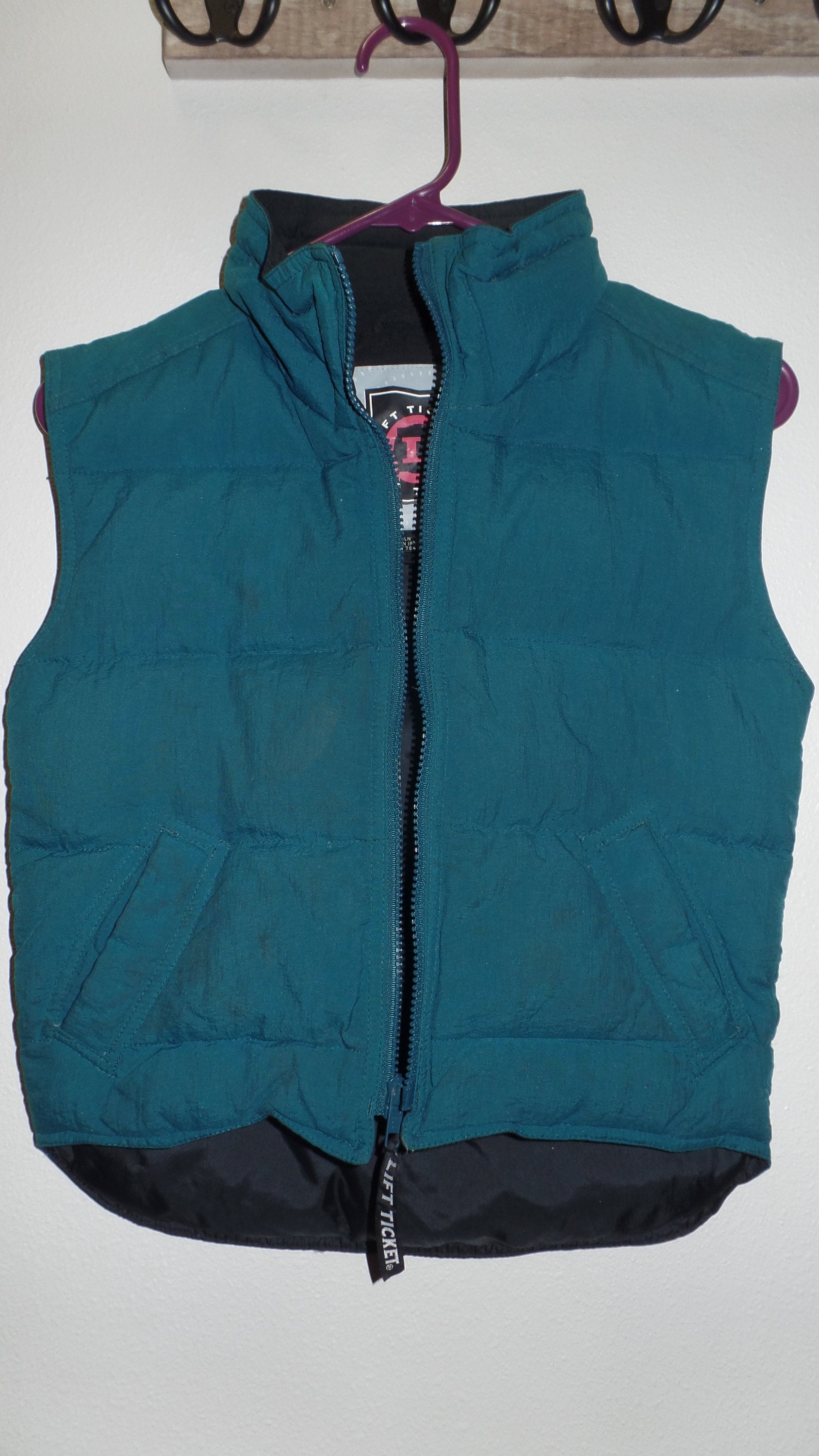 Vintage Lift Ticket Green Down Vest by Toma Children's | Etsy