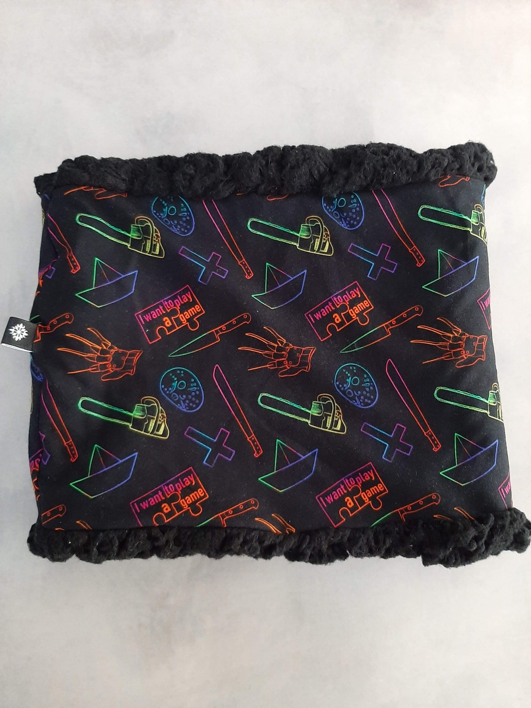 Rainbow Horror Icons Snood: Sherpa Lined Neck Warmer - Etsy