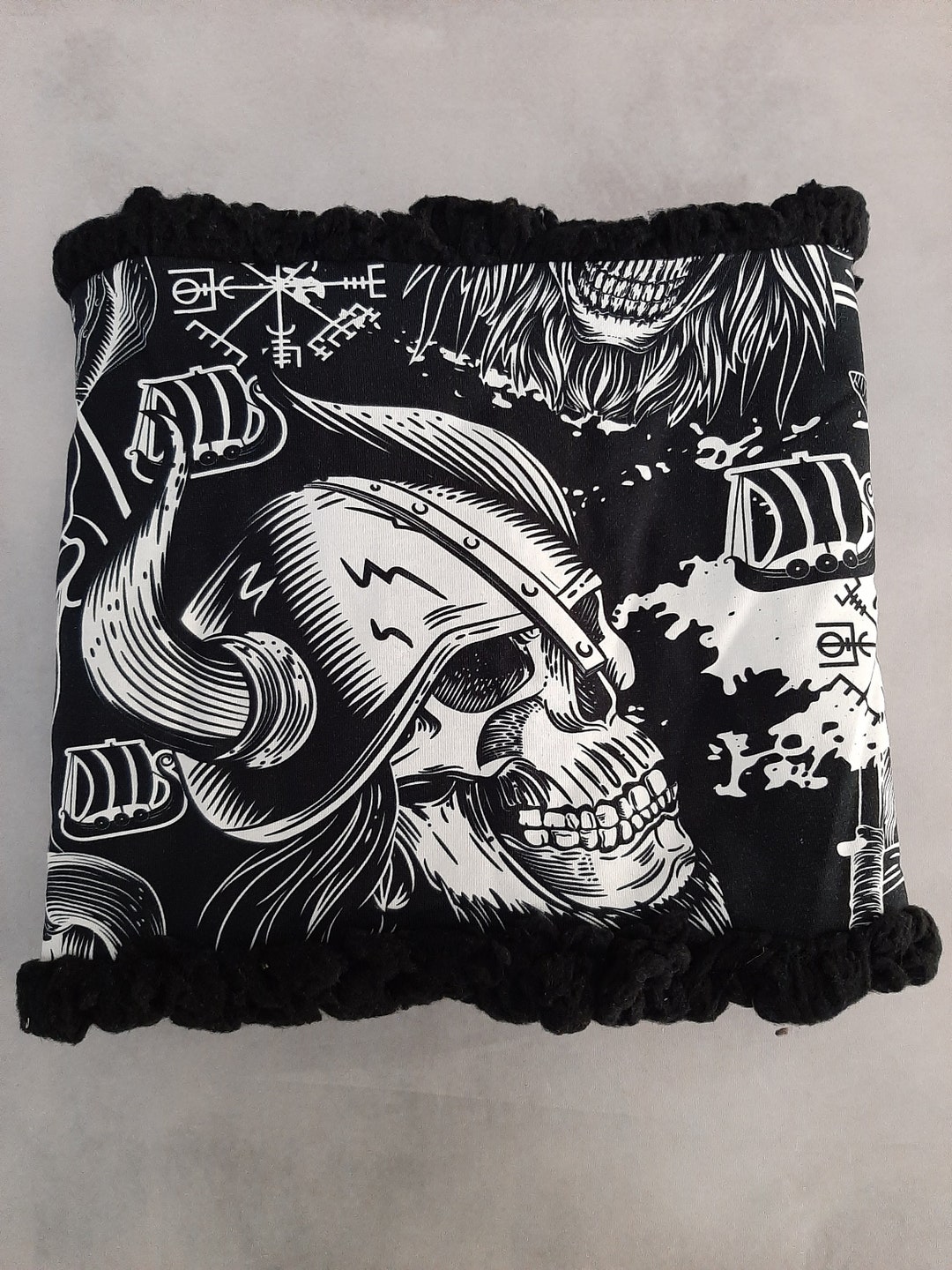 Undead Vikings Snood, Child & Adult Sizes, Fluffy Black Sherpa Fleece ...