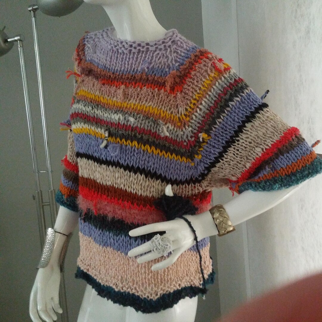 Womans Hand Knit Sweater/ Poncho, Girls, Teens, Ladies - Etsy