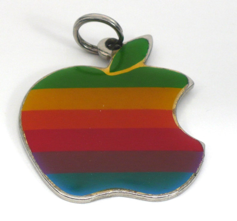 Vintage Apple Computer Rainbow Logo Enamel Charm With Metal Backing ...