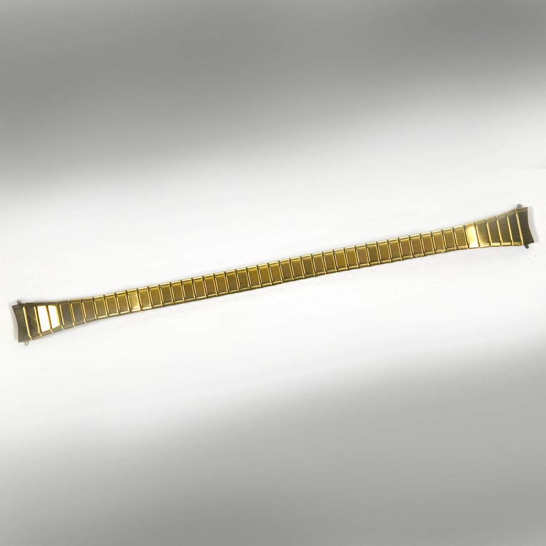 Vintage Timex Women's Watch Band, Stretch Gold Tone Stainless Steel ...