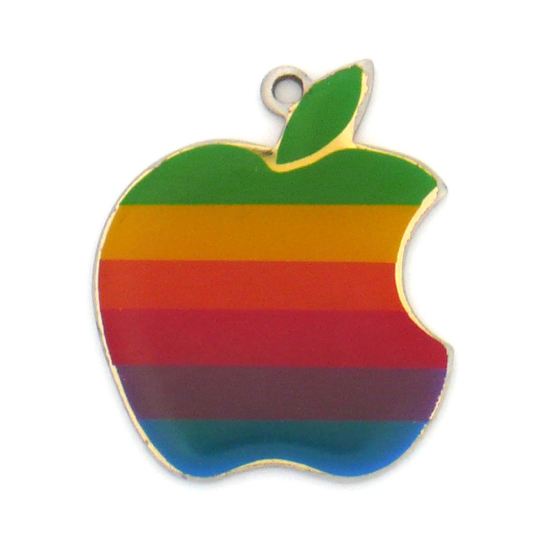 Vintage Apple Computer Rainbow Logo Enamel Charm With Metal Backing ...