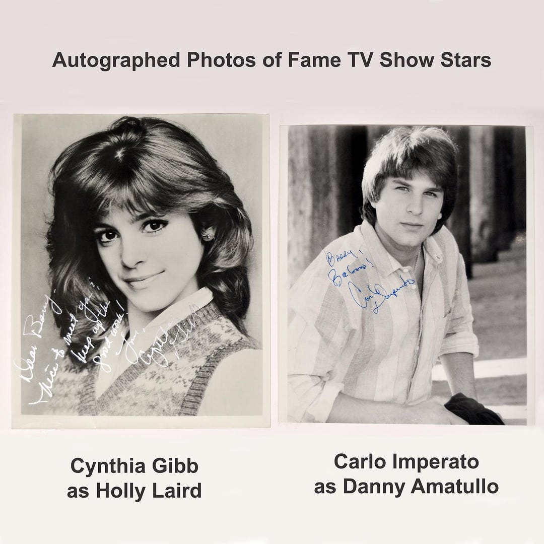 RARE 1983 Autographed Photos of Fame TV Show Stars Cynthia Gibb (as ...