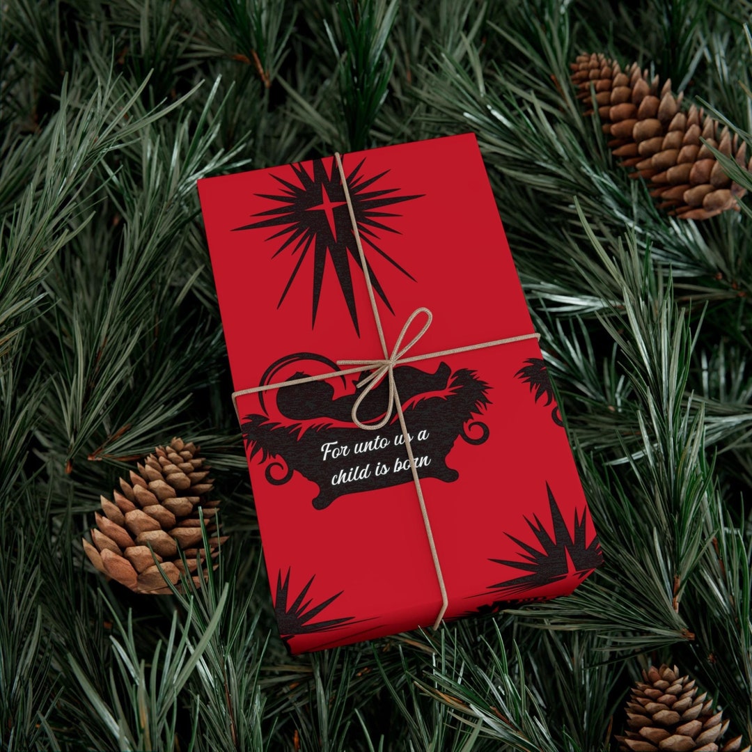 Jesus Baby Wrapping Paper Nativity Jesus Wrapping Paper Christian Gift ...