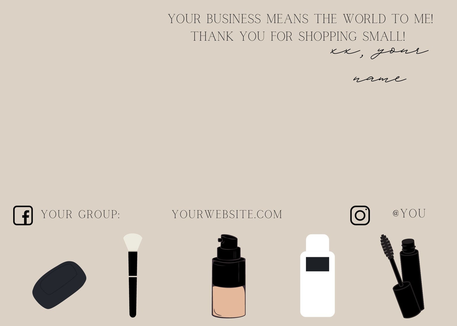 CRUNCHI Advocate Clean Beauty Thank You Card Template | Edit in Canva ...