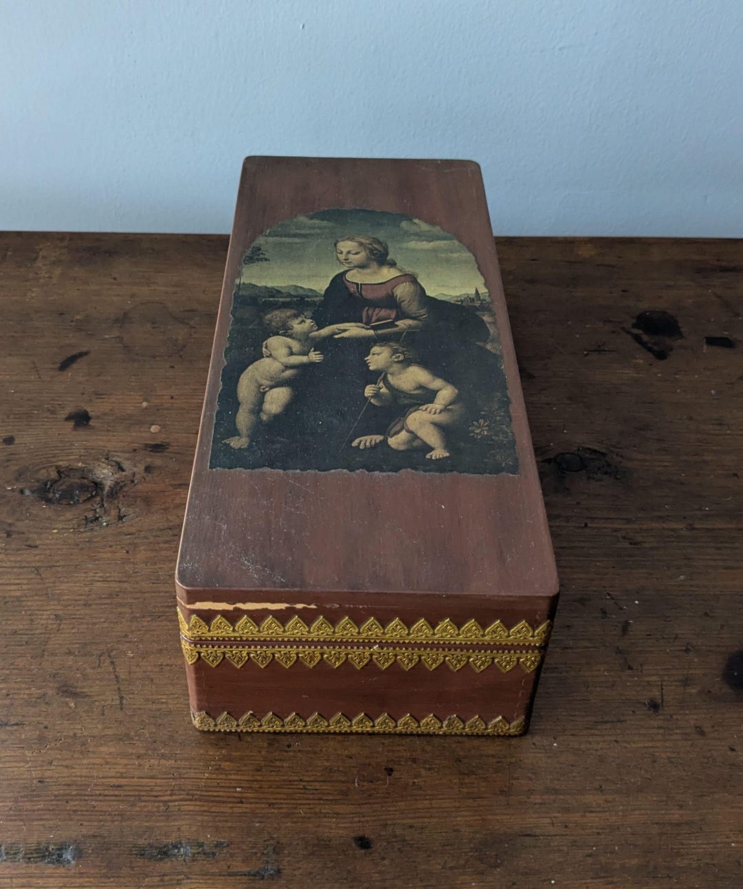 Vintage Raphael "virgin and Child" Wood Box: Religious Keepsake ...
